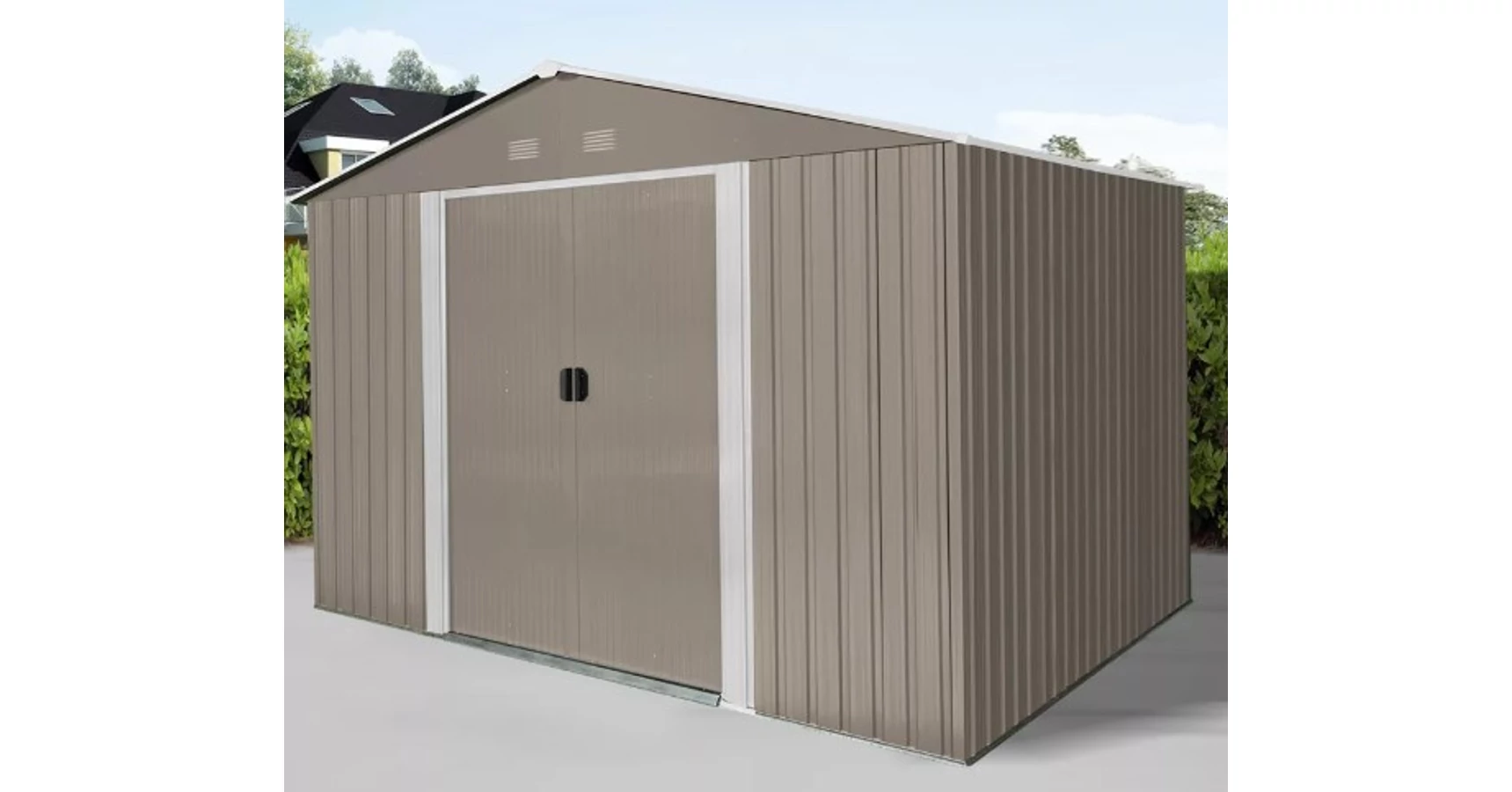 Riwal RMSA 8x10 barna fém kerti tároló 3m x 2,4m